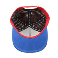 China 5 Panel Fishing Performance Hat Two Color Red Navy Blue Baseball Cap 3D Embroidery Logo for sale