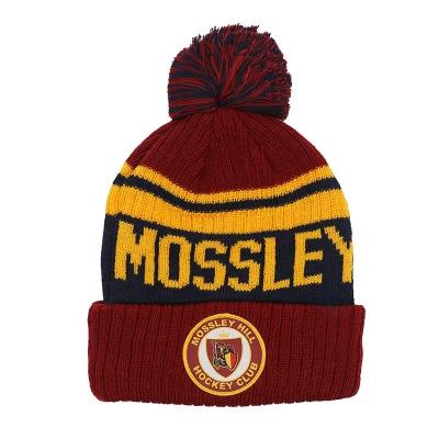 China Custom Pom Pom Winter Hat with Fleece Lining 100% Acrylic Knit Beanie Size 58cm for sale