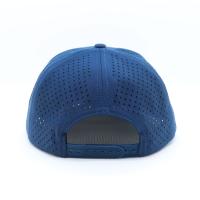 China Unisex Custom Navy Blue Baseball Cap With PVC Rubber Patch Logo And Waterproof Design for sale