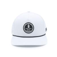 China Custom 5 Panel Laser Cut Perforated Trucker Hat with Rope Curved Brim 58cm for sale