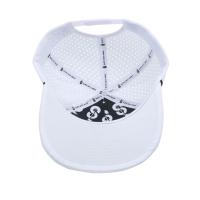 China Custom 5 Panel Laser Cut Perforated Trucker Hat with Rope Curved Brim 58cm for sale