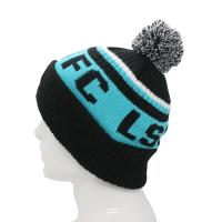 China Custom Fleece Lined Pom Pom Beanie Winter Hat Thickening Knit Beanie 58cm for sale