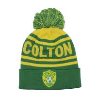 China Custom 100% Wool Knitted Pompom Beanie for Men Winter Sports Team Logo Embroidery 58cm for sale