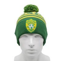 China Custom 100% Wool Knitted Pompom Beanie for Men Winter Sports Team Logo Embroidery 58cm for sale