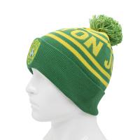 China Custom 100% Wool Knitted Pompom Beanie for Men Winter Sports Team Logo Embroidery 58cm for sale