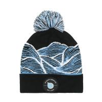 China Custom Size Floral Pattern Irregular Wave Jacquard and Woven Label Beanies for 2023 for sale