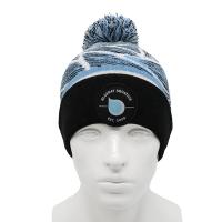 China Custom Size Floral Pattern Irregular Wave Jacquard and Woven Label Beanies for 2023 for sale