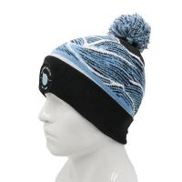 China Custom Size Floral Pattern Irregular Wave Jacquard and Woven Label Beanies for 2023 for sale