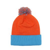 China Custom Embroidered Pom Pom Beanie Winter Hat 100% Acrylic 58cm Size for Men for sale