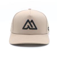 China Custom 5 Panel PVC Rubber Patch 3D Embroidery Logo Hat With Khaki Baseball Golf Design for sale