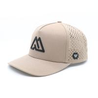 China Custom 5 Panel PVC Rubber Patch 3D Embroidery Logo Hat With Khaki Baseball Golf Design for sale