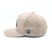 China Custom 5 Panel PVC Rubber Patch 3D Embroidery Logo Hat With Khaki Baseball Golf Design for sale