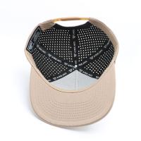 China Custom 5 Panel PVC Rubber Patch 3D Embroidery Logo Hat With Khaki Baseball Golf Design for sale