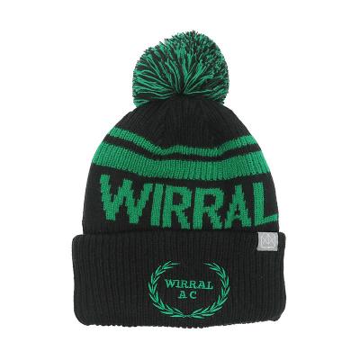 China Custom Embroidery Fleece Lined Winter Beanie Hat 100% Acrylic 58cm Unisex Warm Sports Cap for sale