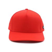 China 5 Panel Rubber Patch Logo Unisex Waterproof Laser Cut Hole Perforated Red BASEBALL CAP for sale