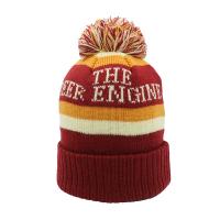 China Argyle Pattern Men's Knit Pom Pom Beanie With Embroidered Woven Label And Custom Caps for sale