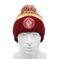 China Argyle Pattern Men's Knit Pom Pom Beanie With Embroidered Woven Label And Custom Caps for sale