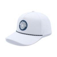 China Character Style Baseball Cap With Laser Cut Perforations Mens White Performance Hat for sale