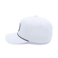 China Character Style Baseball Cap With Laser Cut Perforations Mens White Performance Hat for sale
