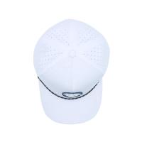 China Character Style Baseball Cap With Laser Cut Perforations Mens White Performance Hat for sale