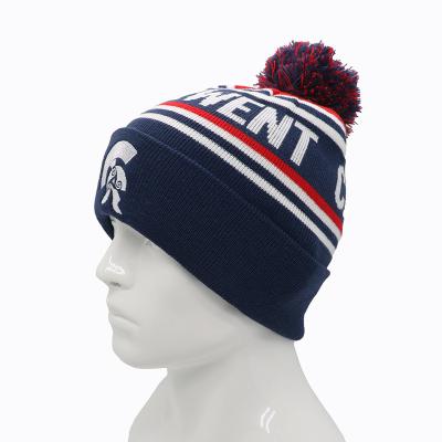 China Custom 100% Acrylic Beanie with Embroidered Logo 58cm Size for Sports for sale
