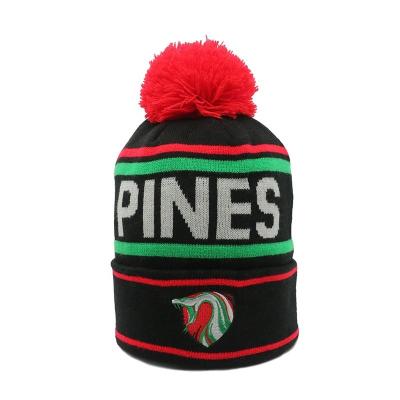 China Custom Embroidery Beanie Hats 58cm Acrylic Winter Warm Beanie Cap for Adults Wholesale for sale