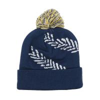 China Custom Knit Pom Beanie 100% Acrylic Embroidery Logo Wholesale 58cm Size Private Label for sale