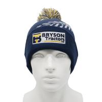China Custom Knit Pom Beanie 100% Acrylic Embroidery Logo Wholesale 58cm Size Private Label for sale