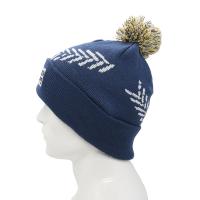 China Custom Knit Pom Beanie 100% Acrylic Embroidery Logo Wholesale 58cm Size Private Label for sale