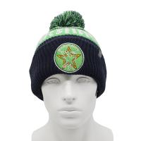 China Custom Color Complex Embroidery Label Patterns Pom Pom Beanie Warm Fleece Lined Beanies for sale