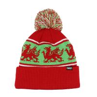 China Custom Jacquard Knit Pom Beanie 58cm Acrylic Winter Hat with Embroidery Logo for sale