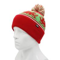 China Custom Jacquard Knit Pom Beanie 58cm Acrylic Winter Hat with Embroidery Logo for sale