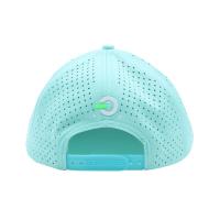 China Custom Green 5 Panel Rubber PVC Logo Waterproof Laser Cut Hole Perforated Hat 58cm for sale