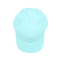China Custom Green 5 Panel Rubber PVC Logo Waterproof Laser Cut Hole Perforated Hat 58cm for sale