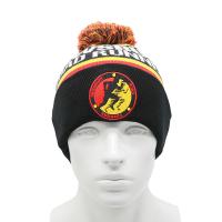 China Custom Acrylic Pompom Beanie Winter Cap 58cm Embroidery Logo Skull Knitted Hat OEM for sale