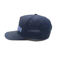 China 5-Panel Rubber PVC Logo Waterproof Laser Cut Hole Perforated Snapback Baseball Hat for sale