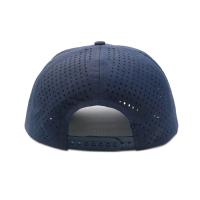 China 5-Panel Rubber PVC Logo Waterproof Laser Cut Hole Perforated Snapback Baseball Hat for sale