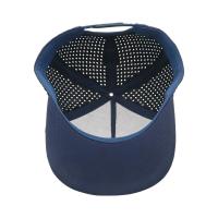 China 5-Panel Rubber PVC Logo Waterproof Laser Cut Hole Perforated Snapback Baseball Hat for sale