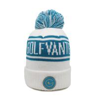 China Custom 100 Wool Pom Pom Beanie Winter Sports Hat 58cm Unisex Adult for sale