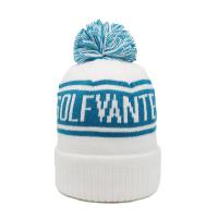 China Custom 100 Wool Pom Pom Beanie Winter Sports Hat 58cm Unisex Adult for sale