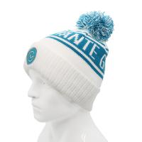 China Custom 100 Wool Pom Pom Beanie Winter Sports Hat 58cm Unisex Adult for sale