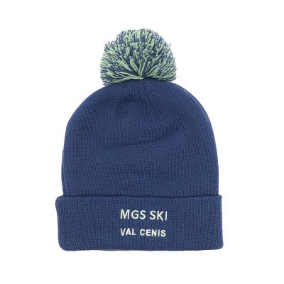 China 100% Acrylic Knitted Fisherman Winter Hat with Flocking Embroidery Custom Logo 58cm for sale