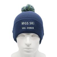 China 100% Acrylic Knitted Fisherman Winter Hat with Flocking Embroidery Custom Logo 58cm for sale