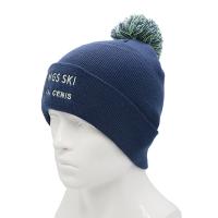 China 100% Acrylic Knitted Fisherman Winter Hat with Flocking Embroidery Custom Logo 58cm for sale
