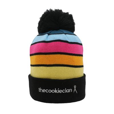 China Custom Logo Knitted Skull Beanie 100 Acrylic Winter Hat Size 58cm for Adults for sale