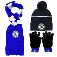 China Character Pattern Three Piece Knitted Winter Scarf Hat Gloves Set for Soccer Fans for sale