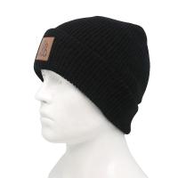 China Unisex Ribbed Winter Beanie Hat 58cm Adult Size Custom Logo Knitted Ski Cap for sale