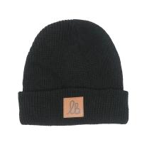 China Unisex Ribbed Winter Beanie Hat 58cm Adult Size Custom Logo Knitted Ski Cap for sale