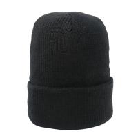 China Unisex Ribbed Winter Beanie Hat 58cm Adult Size Custom Logo Knitted Ski Cap for sale