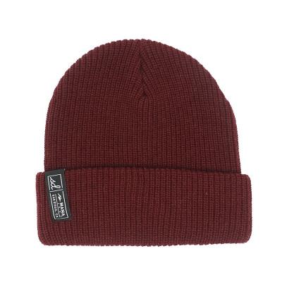 China 100% Acrylic Fisherman Beanie Warm Knitted Skull Cap for Men Women 58cm Custom Size for sale